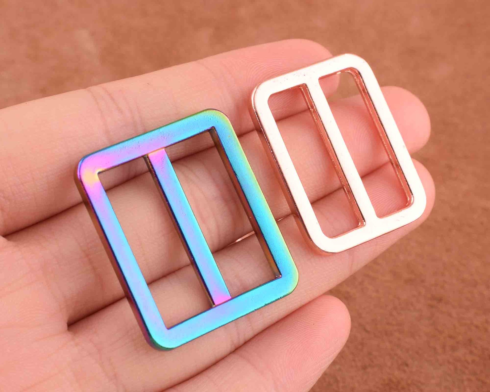10 Pieces25mm Iridescent Rainbow Welded Square Slider Buckle - Etsy