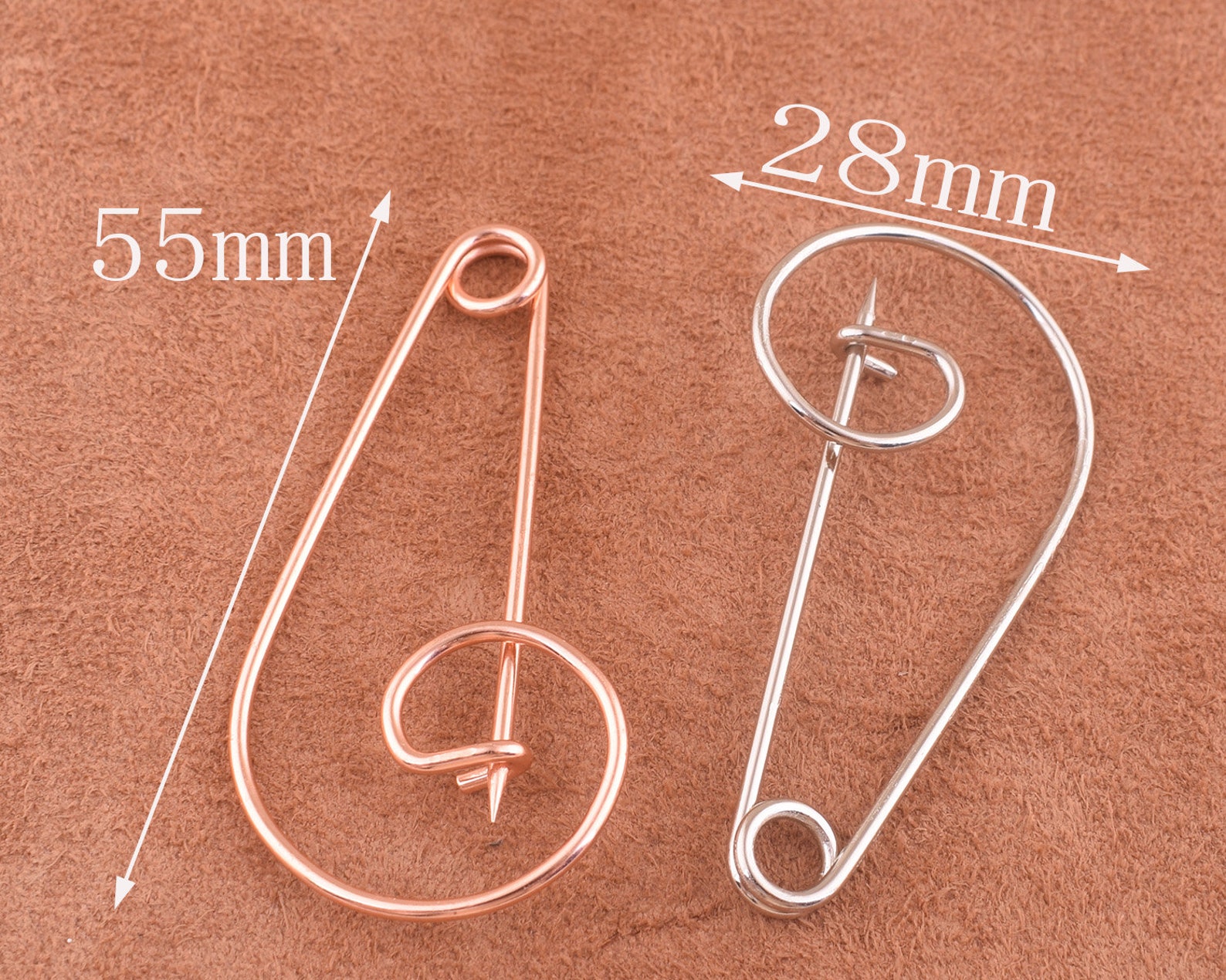 Rose Gold Safety Pinsrose Gold/silver Large Safety Pin - Etsy