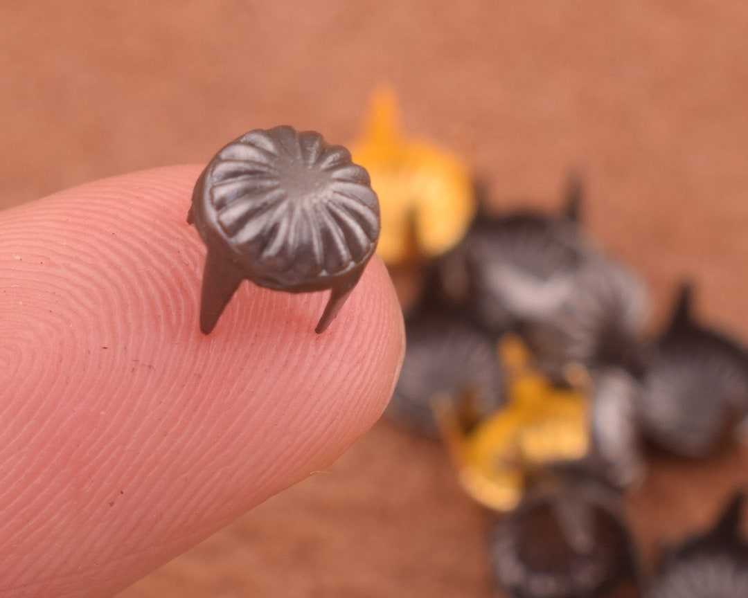 120pcs Leather Rivets/metal Brads, 4 Feet Studs,6*6mm Claw Nail/rapid ...