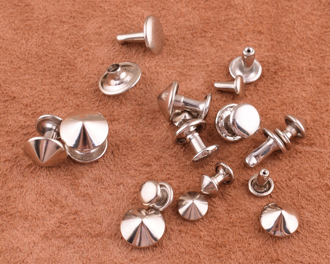 Silver Double Cap Rivets Five Kinds of Size Stud Rapid Rivets Leather ...
