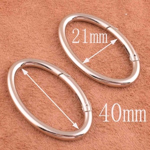 Metal Oval Snap Hook Carabiner O Round Ring Silver Alloy Carabiner 4 ...