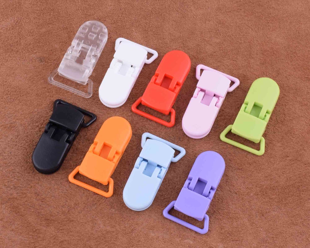20pcs Plastic Pacifier Clips 20mm Suspender Clips Mitten Clips,plastic ...