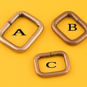 8pcs Metal Rectangle Rings Purse Hardware ,bronze Rectangular Rings Bag ...