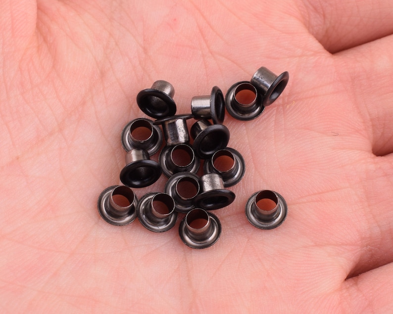 200pcs 3mm Black Eyelets Mini Round Grommet Eyelets for - Etsy