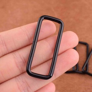 20pcs Black Rectangular Ring 39mm Strap Rectangle Ring 1.5 Inch Metal ...
