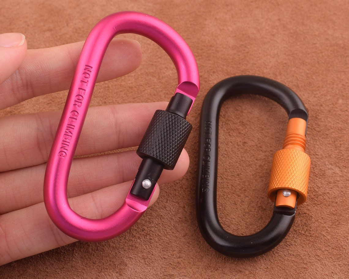 62*26 Mm Black/pink Carabiner Spring Clip With Personalization, 2 Pcs ...