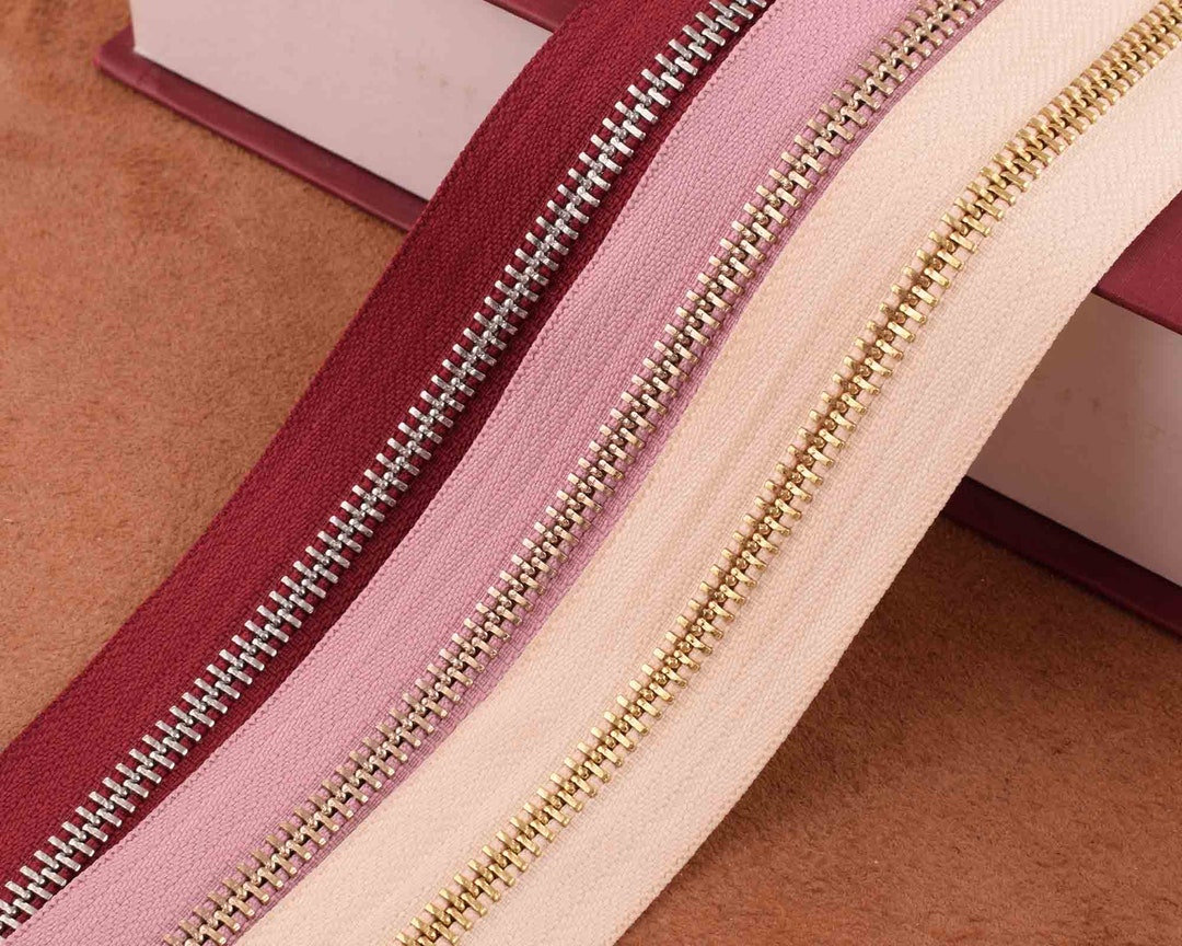 Nylon Zipper Tape High Quality Gold and Silver Color Copper Teeth #5 ...