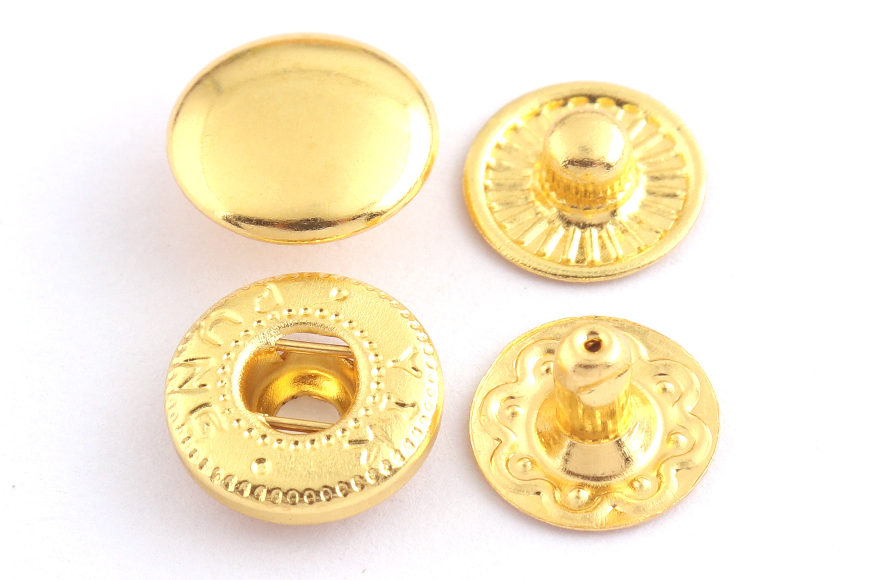 10 Set Round Snap Button Snap Fastener Bronze/gold/rose | Etsy