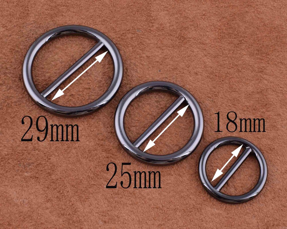 Adjuster Round Center Bar Bucklegunmetal Metal Buckles | Etsy