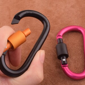 62*26 Mm Black/pink Carabiner Spring Clip With Personalization, 2 Pcs ...