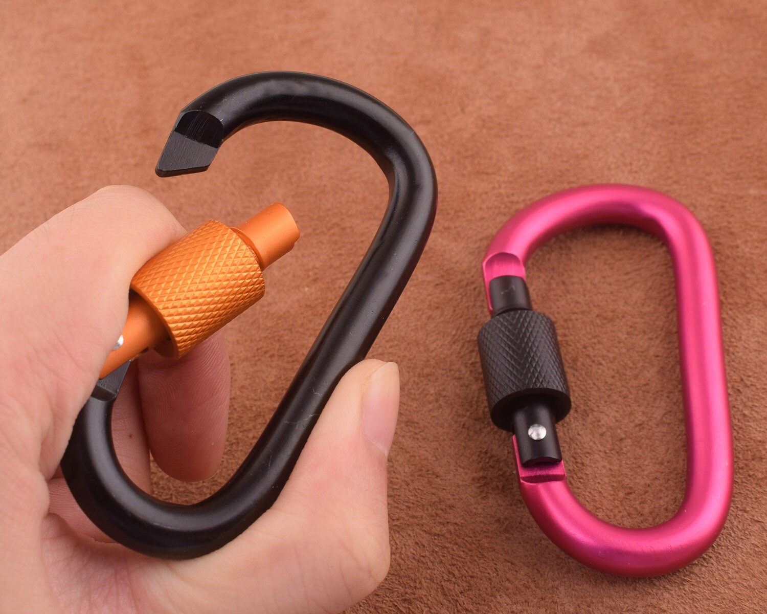 62*26 Mm Black/pink Carabiner Spring Clip With Personalization, 2 Pcs ...