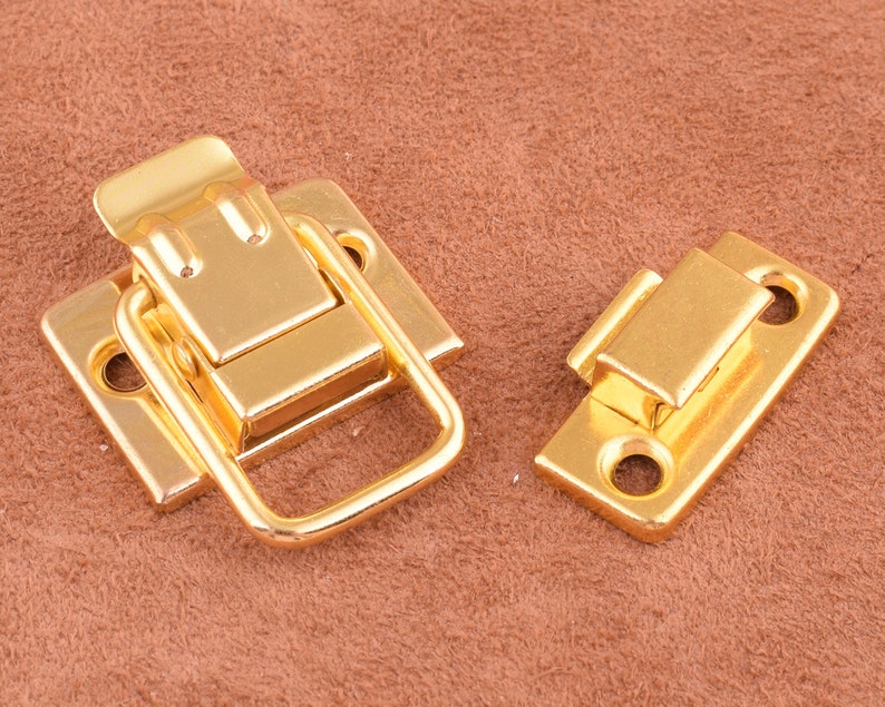 Gold Metal Square Rectangle Purse Lock Thumb Catch 40*31mm Tuck Tongue ...