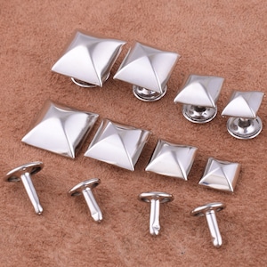 Metal Pyramid Rivets Double Cap Rivets Silver Rivets Studs Medium ...