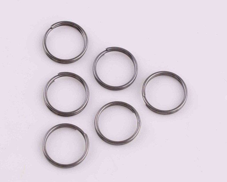 Small Keychain Rings Split Ring Gunmetal Key Chain Key - Etsy