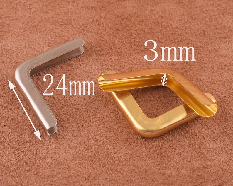 20pcs Rounded Corner Corners 24*3mm / Silver or Gold Metal /protection ...