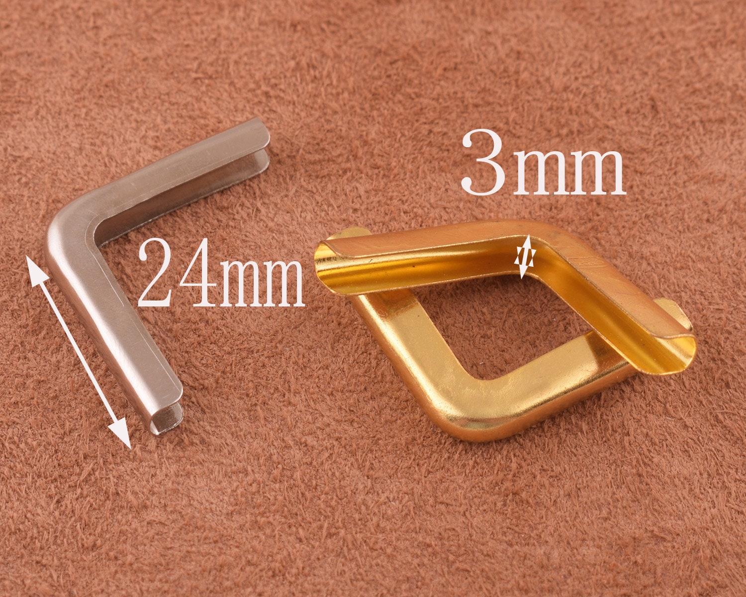 20pcs Rounded Corner Corners 24*3mm / Silver or Gold Metal /protection ...
