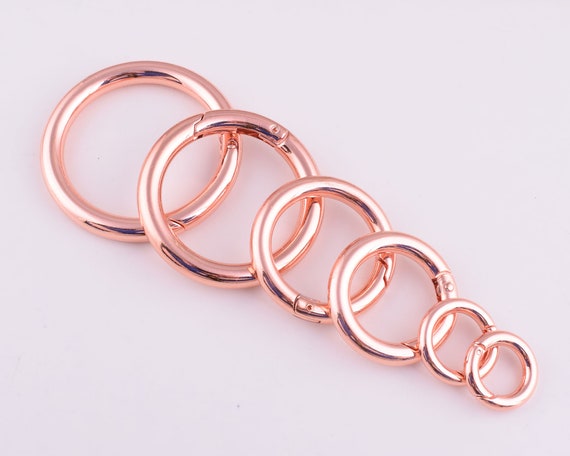 Spring gate ring push gate snap hook rose gold spring ring | Etsy