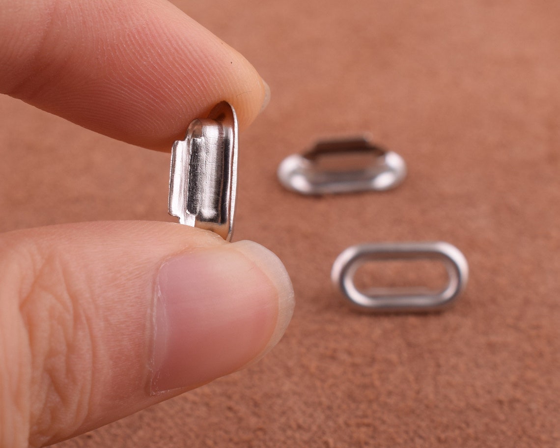 Leather craft Silver Eyelet Light Oval Grommet Eyelets for | Etsy