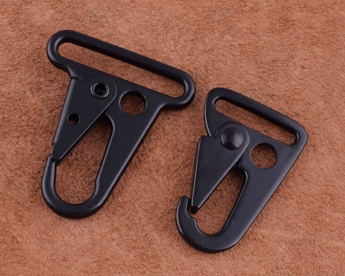 Black Clip Hooks,1.5'' and 1'' Metal Snap Hook Lobster Clasps Carabiner ...