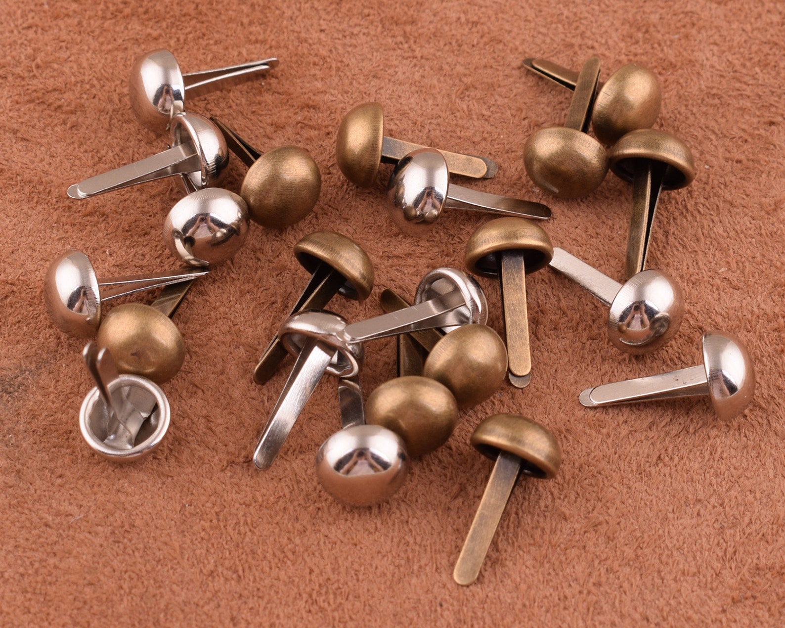 Silver/bronze Mini Brads a Pack of 100 Pcs for Paper - Etsy