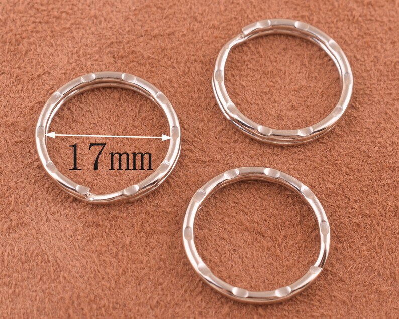 50pcs Iron Silver Key Ring Silver Ribbon Key Chain Round Split - Etsy