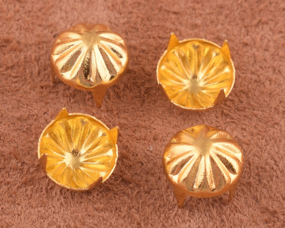 100pcs Gold Metal Studs, Floral Designs 8*9mm Metal Studs, Rivets Studs ...