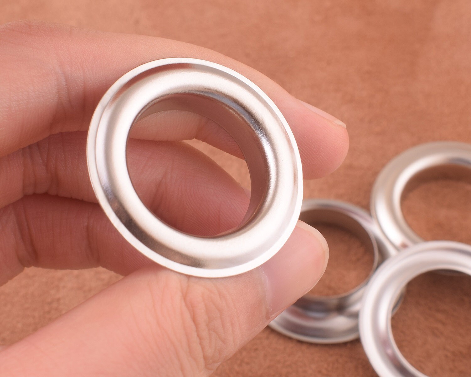 15 Sets Large Eyelets,silver Metal Eyelets Grommets With Washers,barrel ...