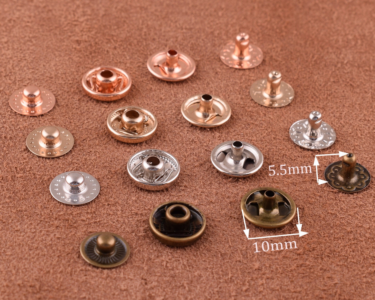 30 Sets 105.5 Mm Copper Metal Rivets Silver Snap Fasteners - Etsy