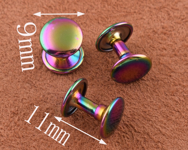 Double Cap Rivets 810/911mmrainbow Metal Rivets Pack of 30 - Etsy