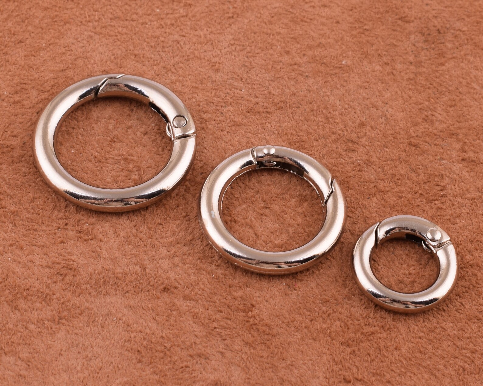 Spring Gate Rings Silver Metal Ring Round Bucklezinc Alloy - Etsy