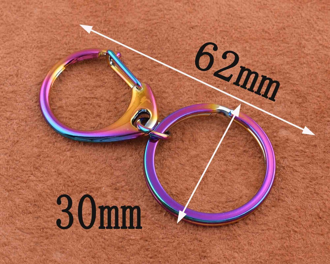 10 Pcs Large Keychain Key Ring With Lobster Swivel Clasps,key Clip ...