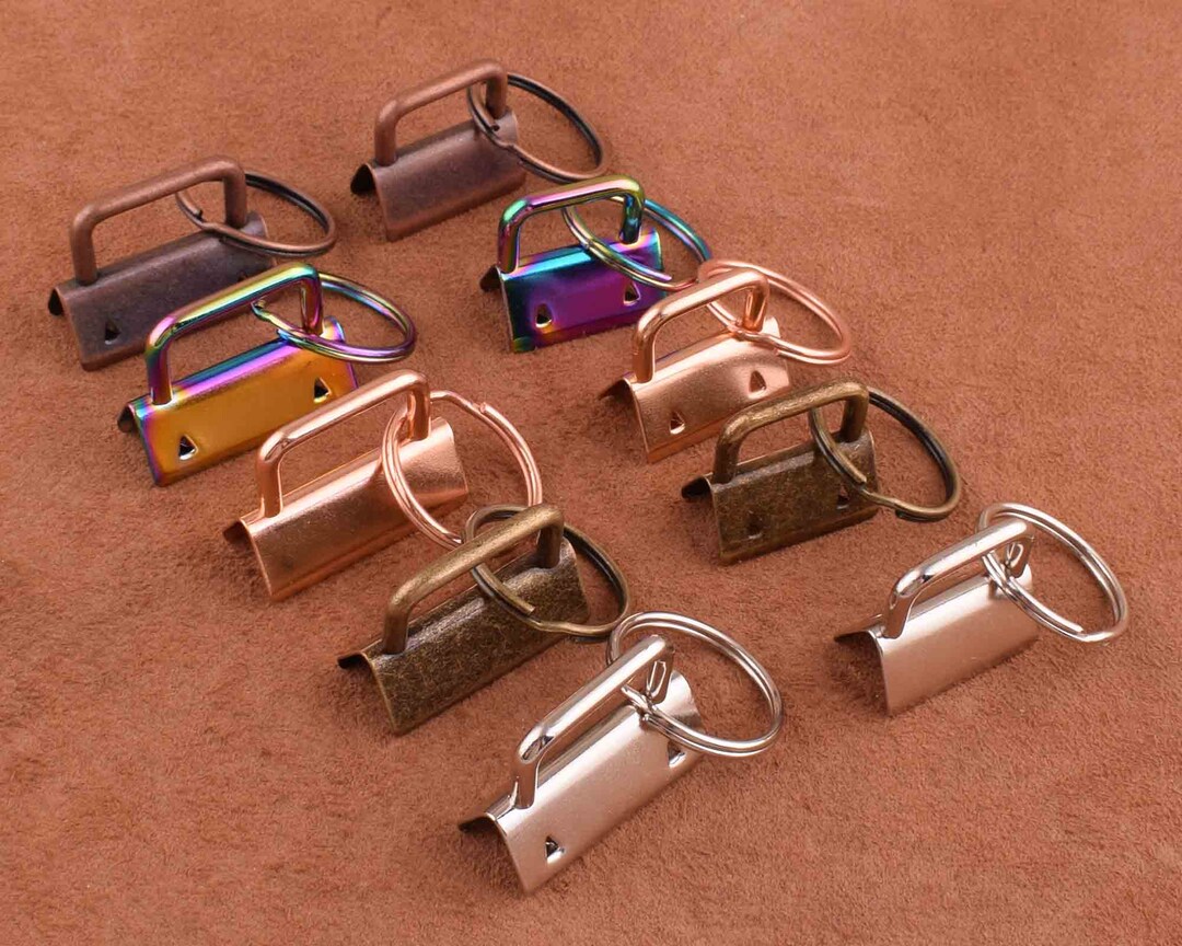 10 Sets Key Fob Hardware With Key Rings Sets,1.25 and 1 Inch Key Fob ...