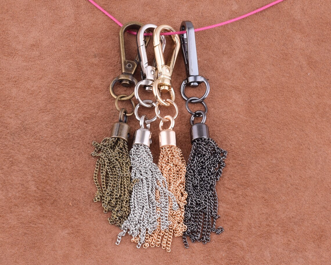 Swivel Hook Metal Tassel Keychain 128mm Alloy Metal Spring - Etsy