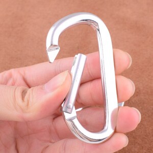 Silver Key Chain Carabiner Clip,56*22mm Key Ring, Paracord Key Chain D ...