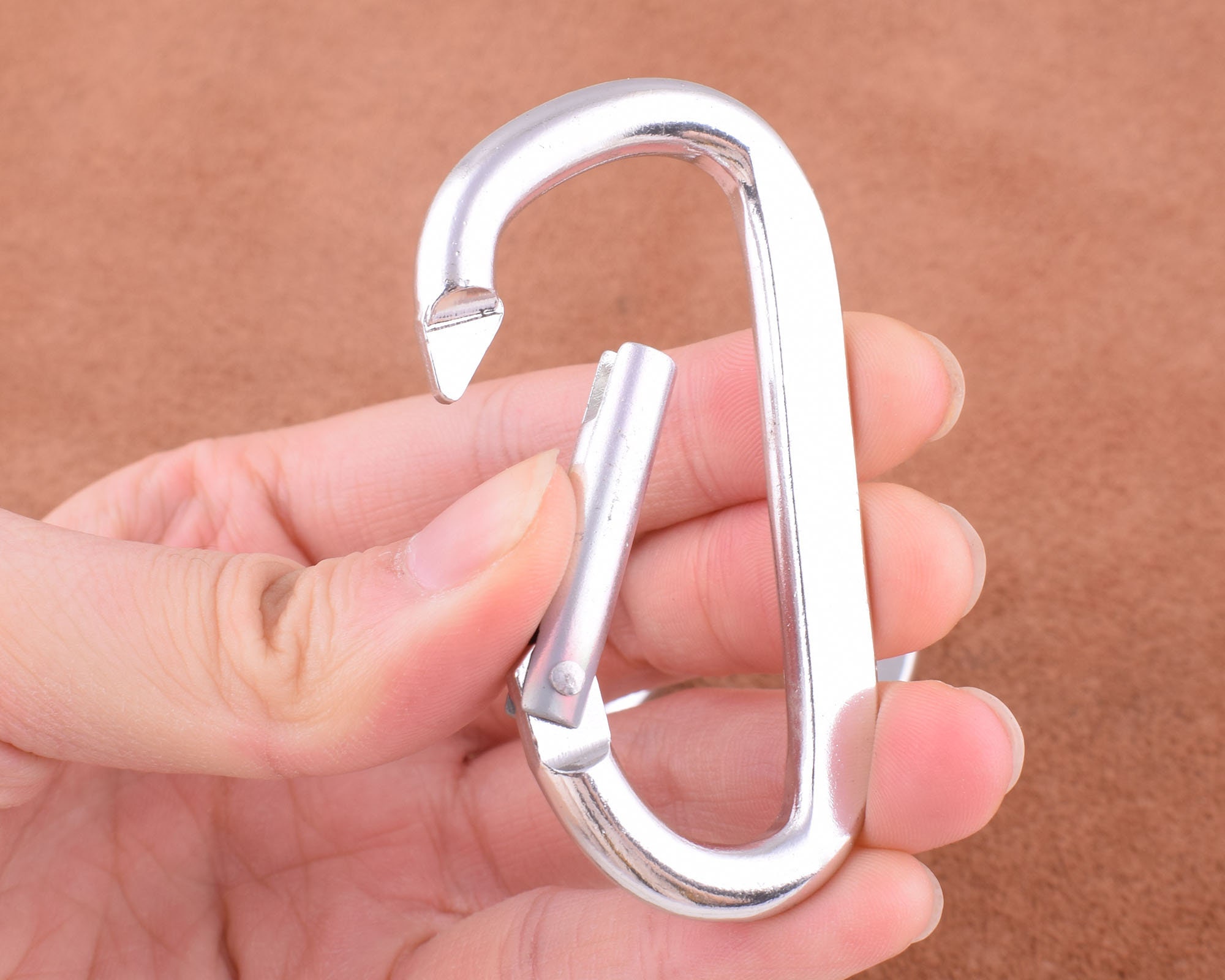 Silver Key Chain Carabiner Clip5622mm Key Ring Paracord Key | Etsy