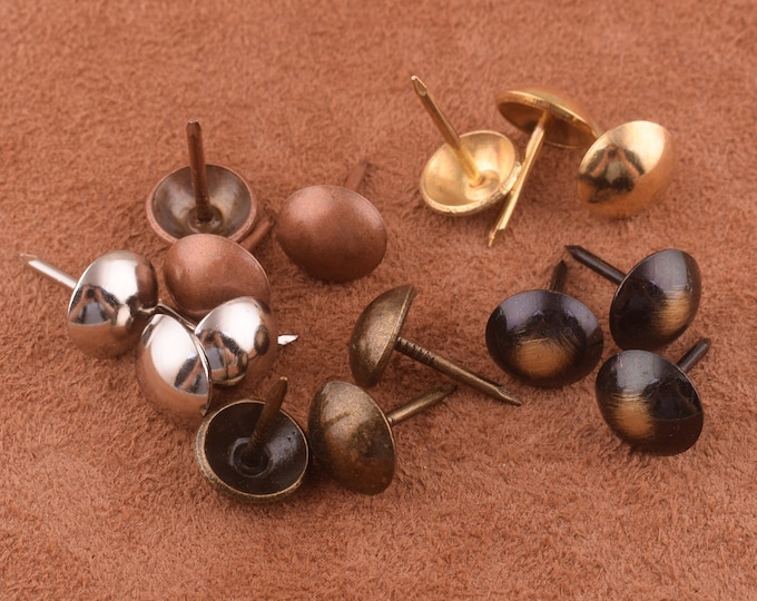 20 Pcs 19mmx20mm Red Brass Color Round Upholstery Decorative Nails ...