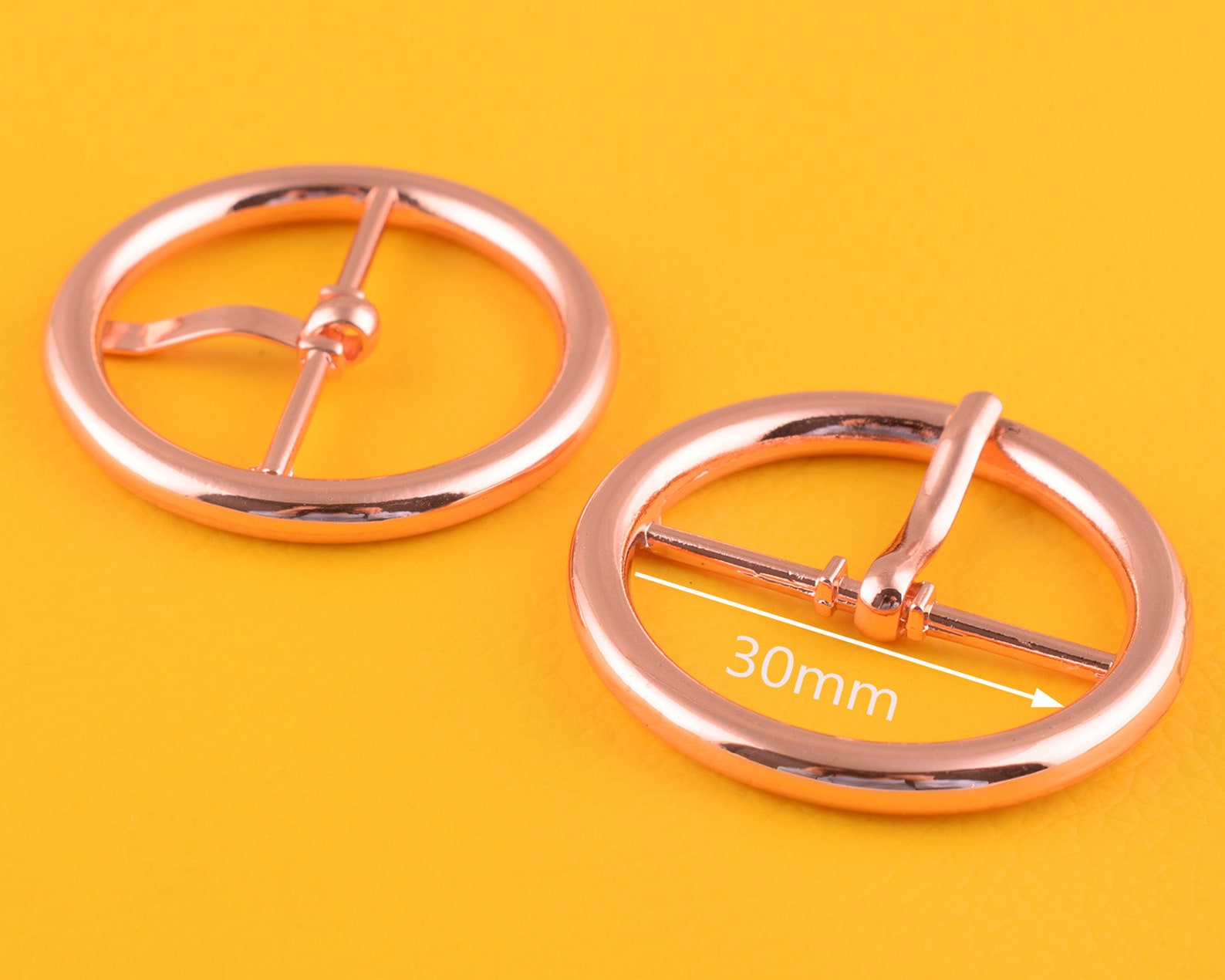4 Pcs Round Metal Buckle Inside Diameter 30 Mm Rose Gold for - Etsy