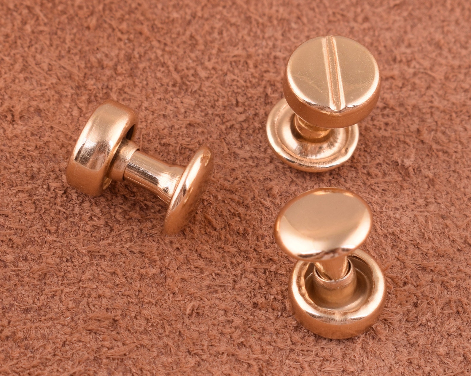 Light Gold Medium Rivets 79mm Metal Button Double Cap Rivets | Etsy