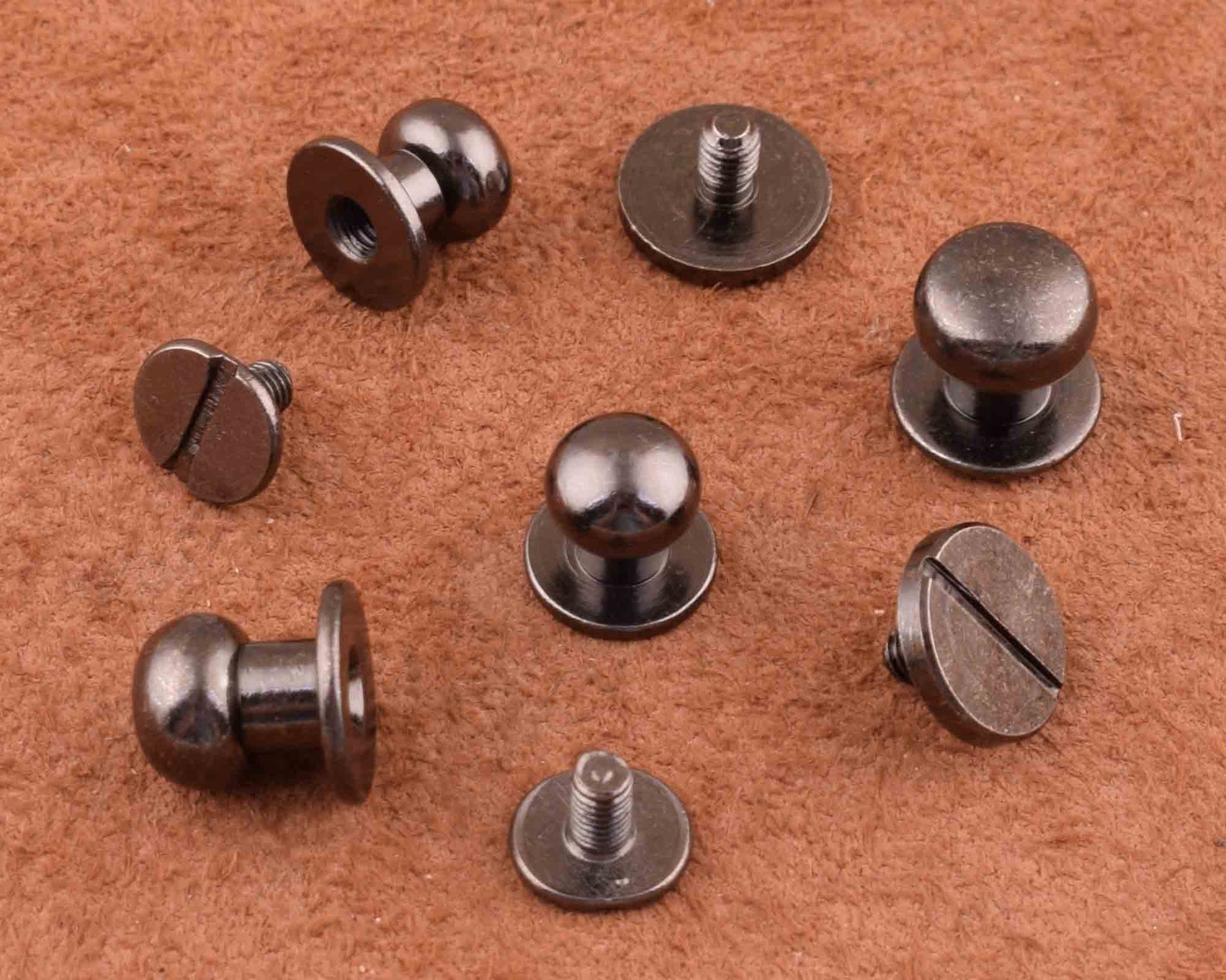 10sets Gunmetal Screws Round Head Solid Nail Leather Screw | Etsy
