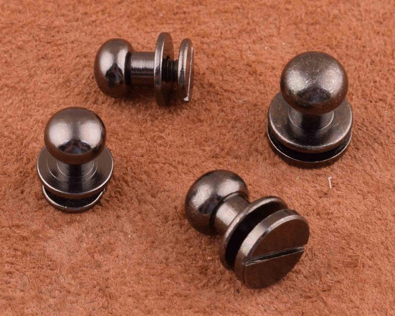 10sets Gunmetal Screws Round Head Solid Nail Leather Screw | Etsy