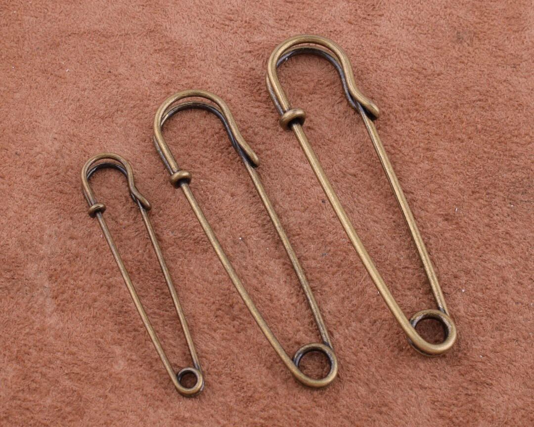 20PCS Large Metal Safety Pins,bronze Safety Pins Brooch Stitch Markers ...