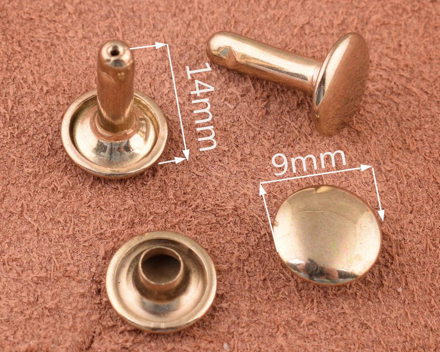 100sets 1/2inch latón remaches metal botón de doble taponado | Etsy