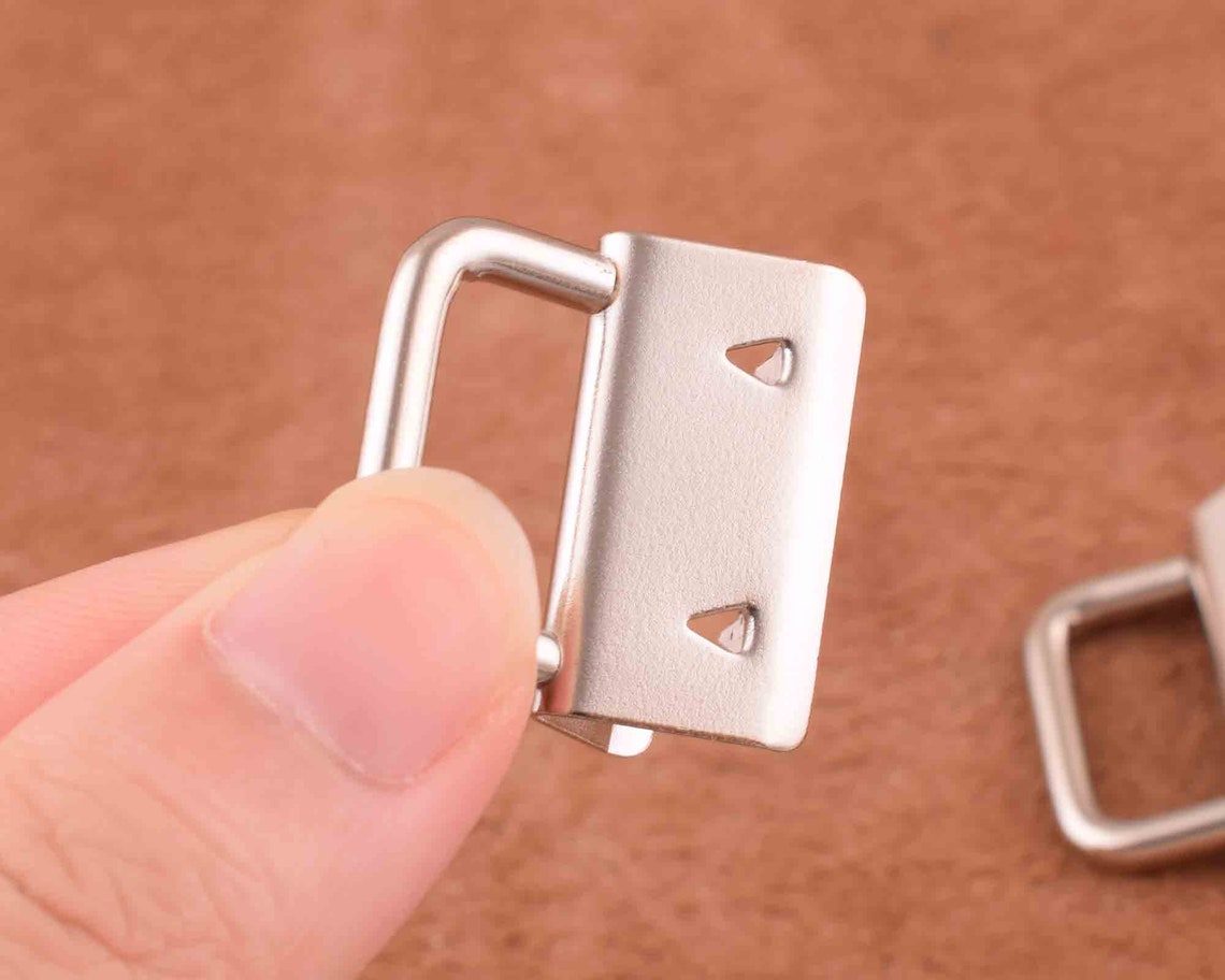 Silver Key Fob Hardware Solid Iron Finish Leather Craft Key Ring,1 Inch ...