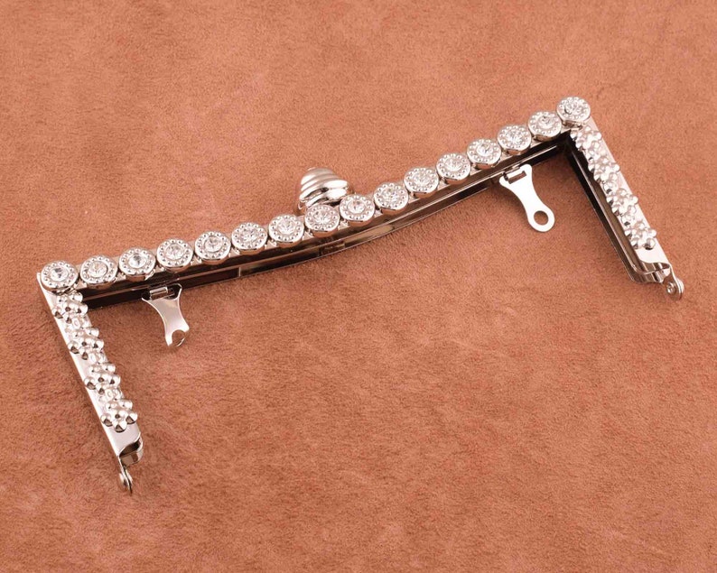 176cm Silver Clutch Purse Frameglue in Kiss Lock | Etsy