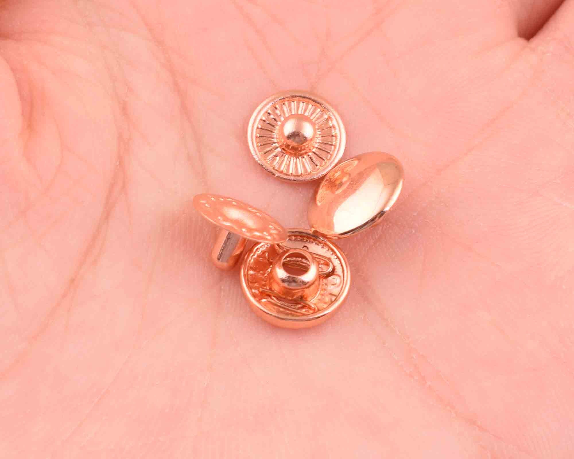 Rose Gold Snap Buttonspress Stud10mm Snaps Popperround | Etsy