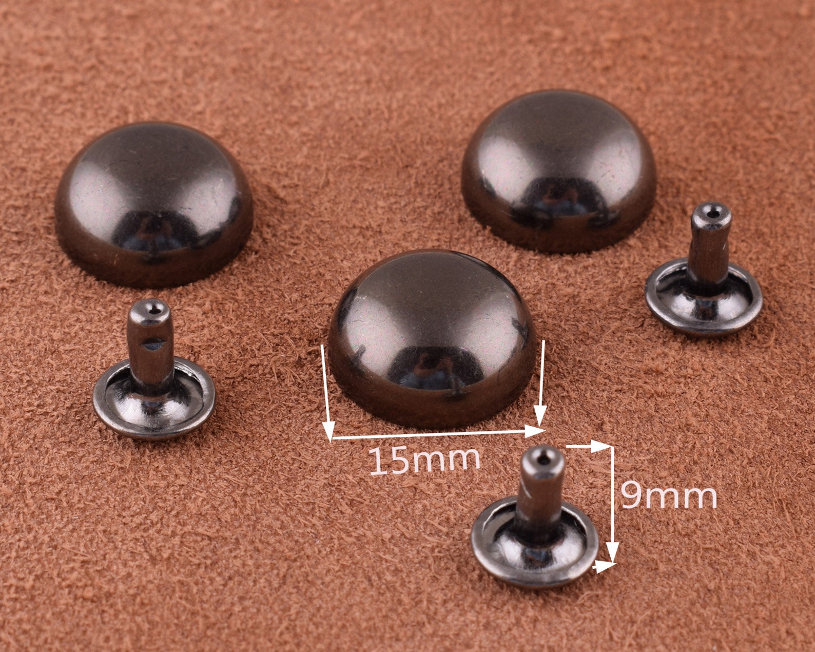 30 Sets 159 Mm Black Rivets Metal Button Double Capped Rivets - Etsy