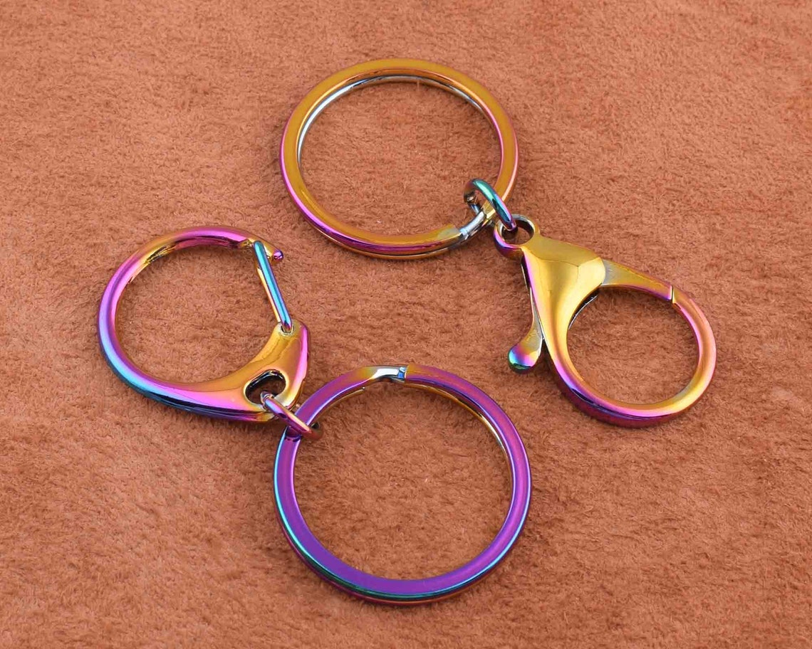 10 Pcs Large Keychain Key Ring With Lobster Swivel Clasps,key Clip ...