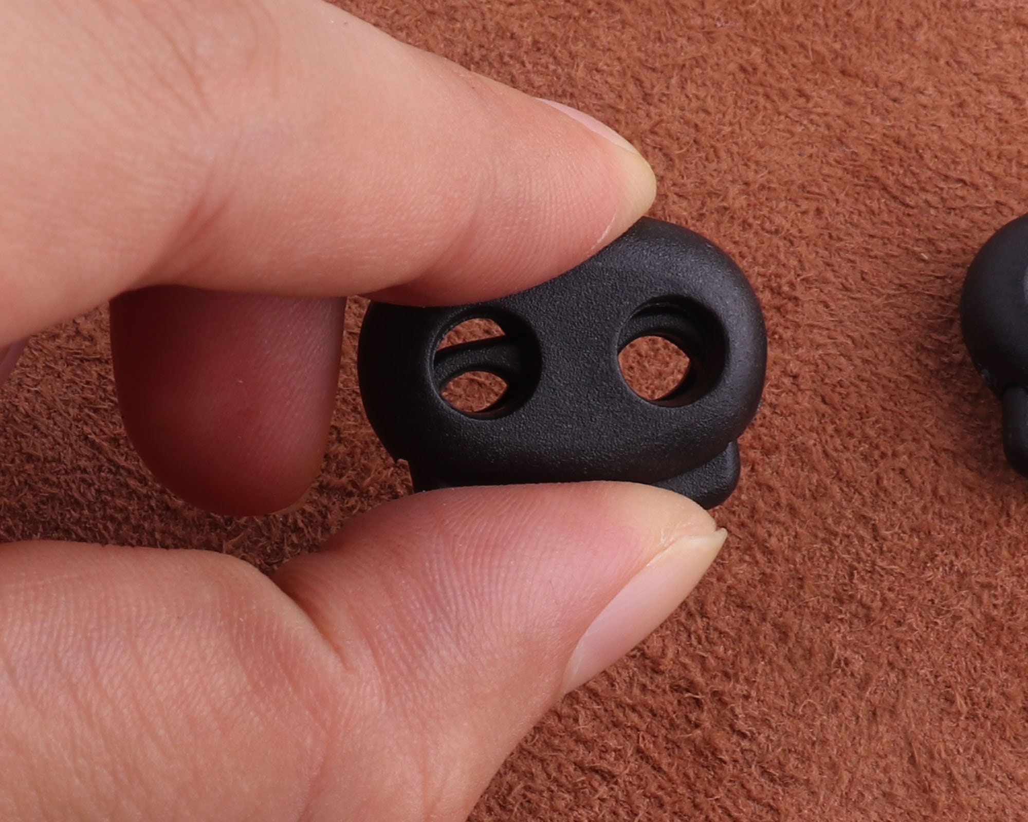 Plastic Cord Stopper,20*23mm 50 PCS Black Spring Cord Lock,double Hole ...