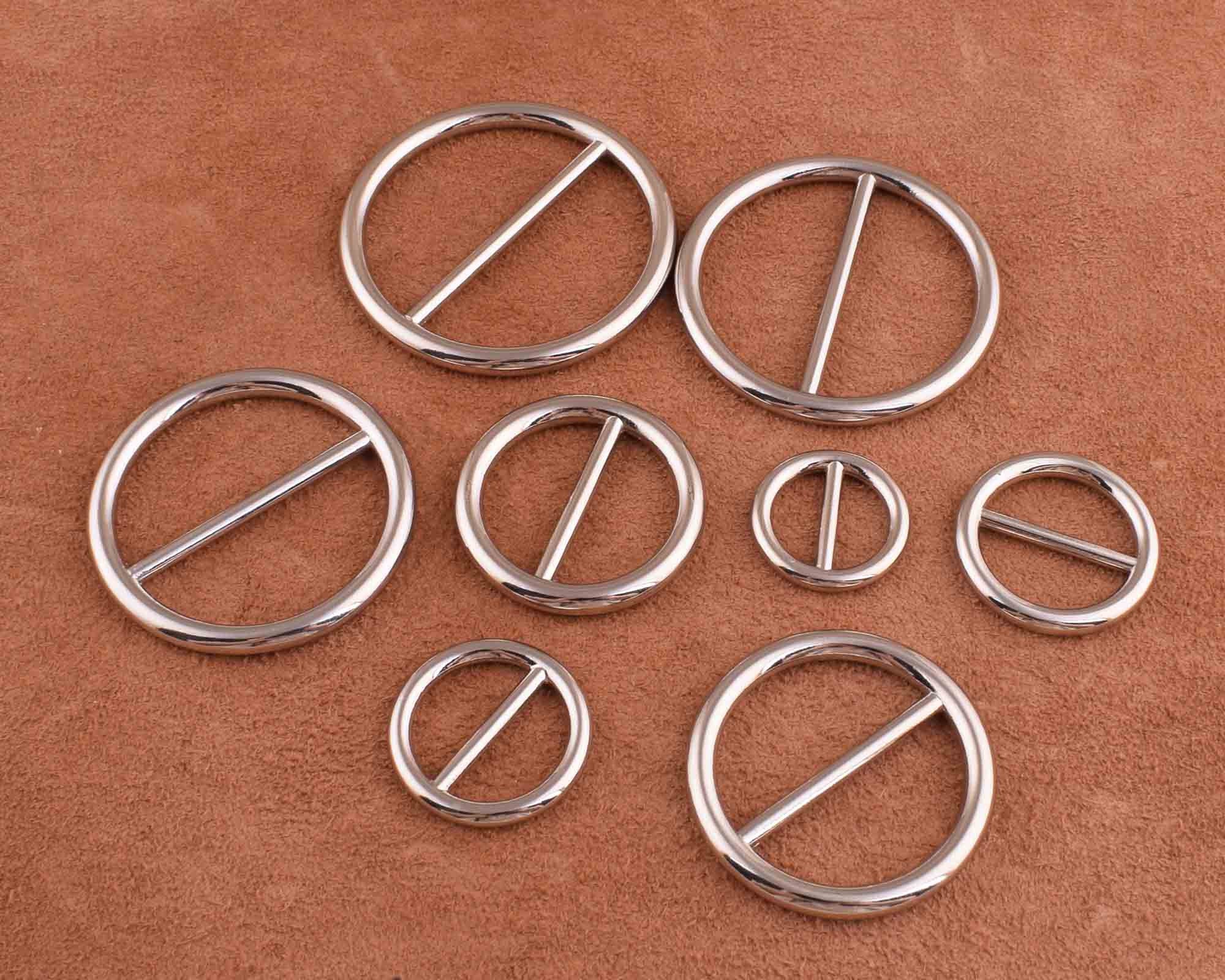 Silver Metal Round Buckle Wedding Button Circle Buckle Strap Buckles ...