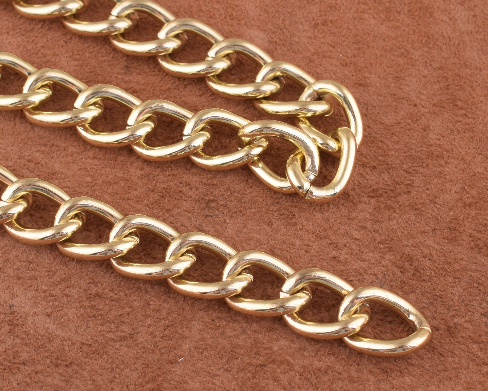 1713mm Curb Open Link Chain Light Gold Metal Chain Link Thick Metal ...